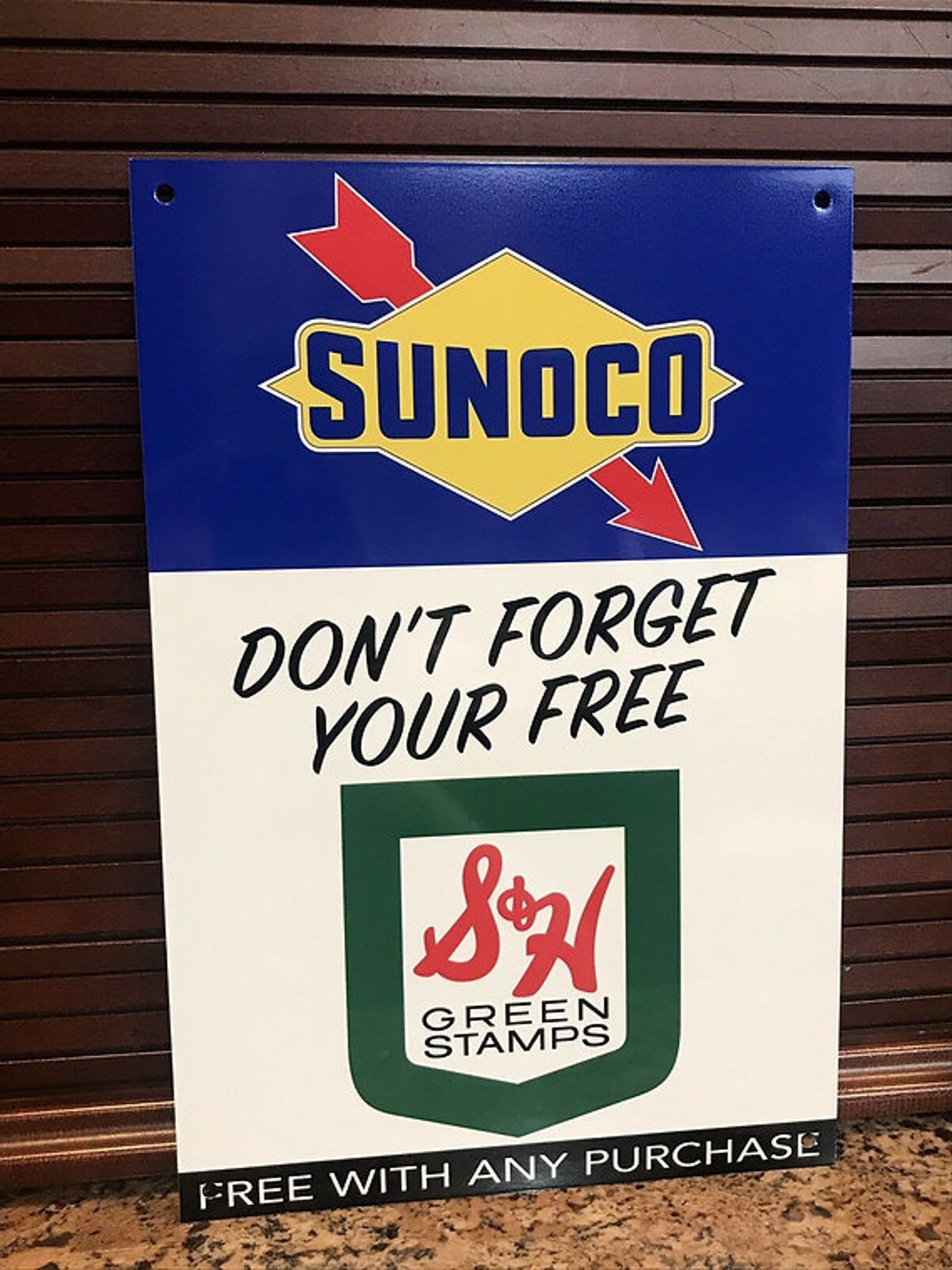 Sunoco Gasoline S&H Green Stamps Sign - Etsy