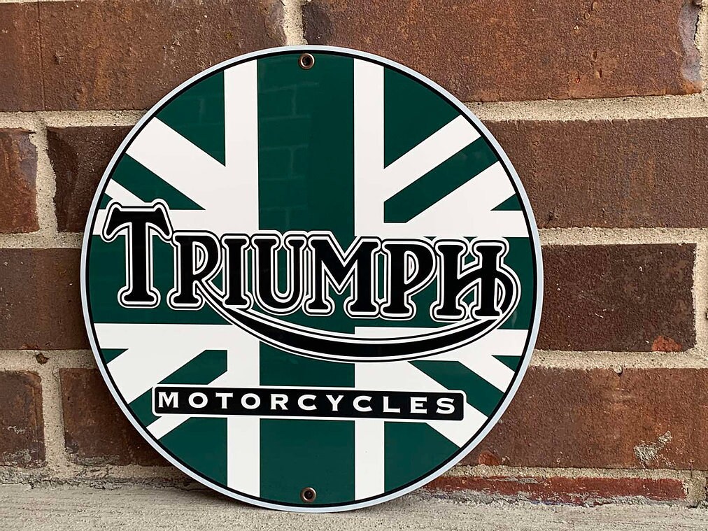 Triumph Motorcycle Sign for sale | Only 4 left at -65%
