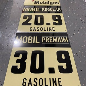 Mobilgas Regular & Premium - 3 Piece Sign - Etsy