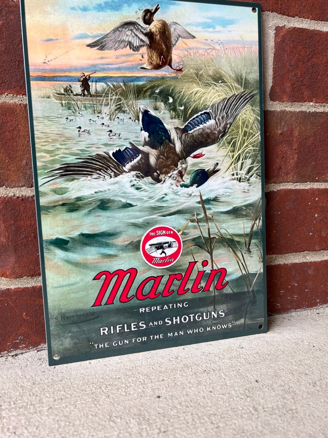 Marlin Arms Ammunition Vintage Style Heavy Steel Metal Sign - Etsy