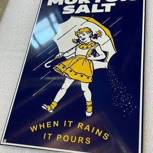Morton Salt Heavy Steel Vintage Style Metal Sign - Etsy