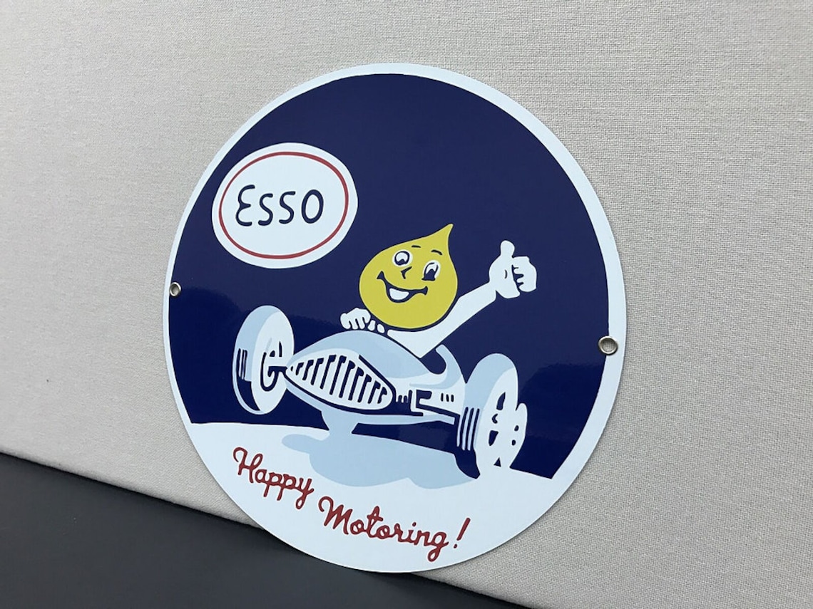 Esso Happy Motoring Vintage Style Sign | Etsy