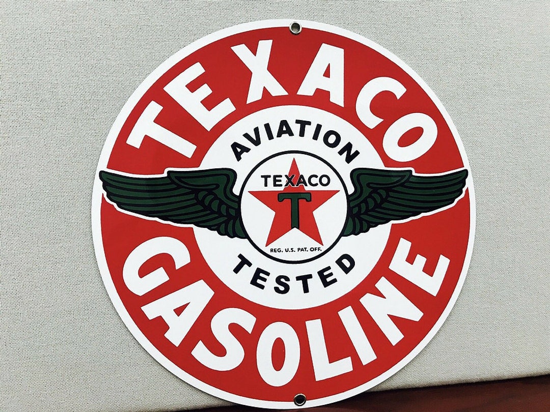 Texaco Aviation Gasoline Sign - Etsy