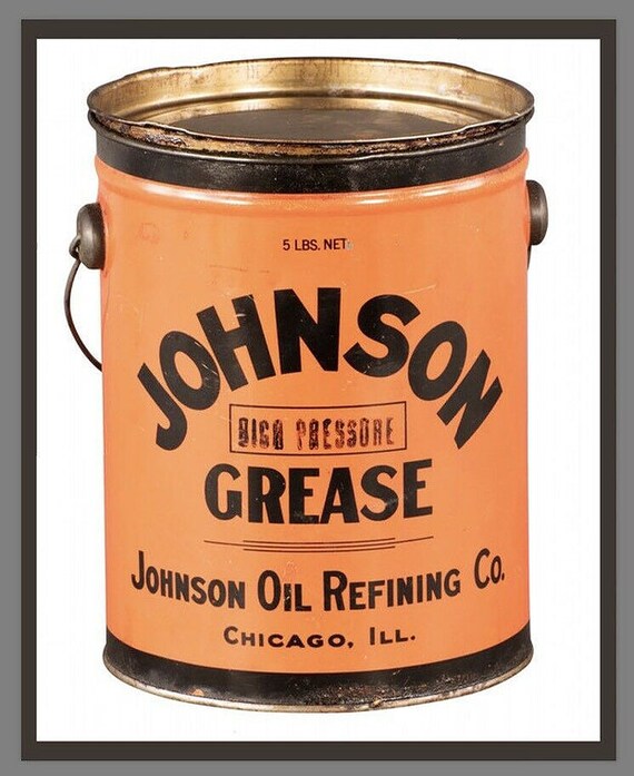 Johnson Grease Vintage Can Sign | Etsy