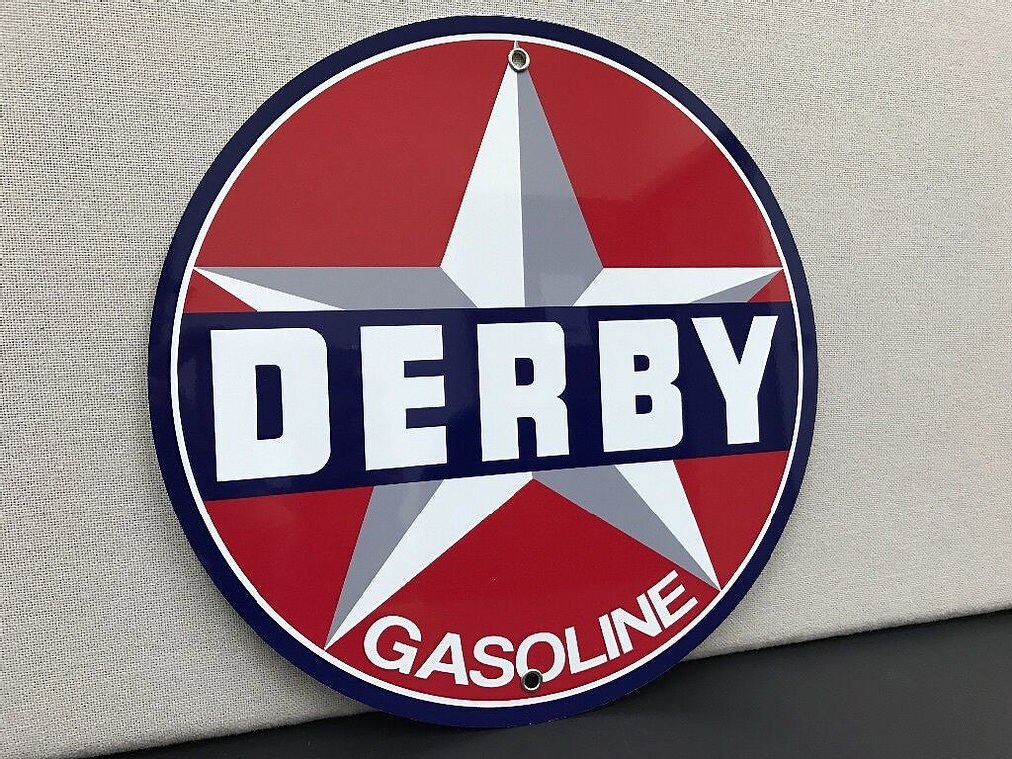 Derby Gasoline Vintage Style Sign - Etsy New Zealand