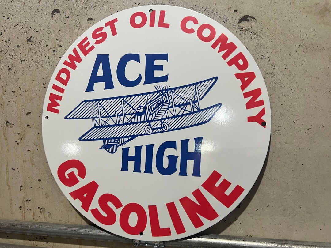 Ace High Aviation Gasoline Heavy Steel Vintage Style Metal Sign - Etsy