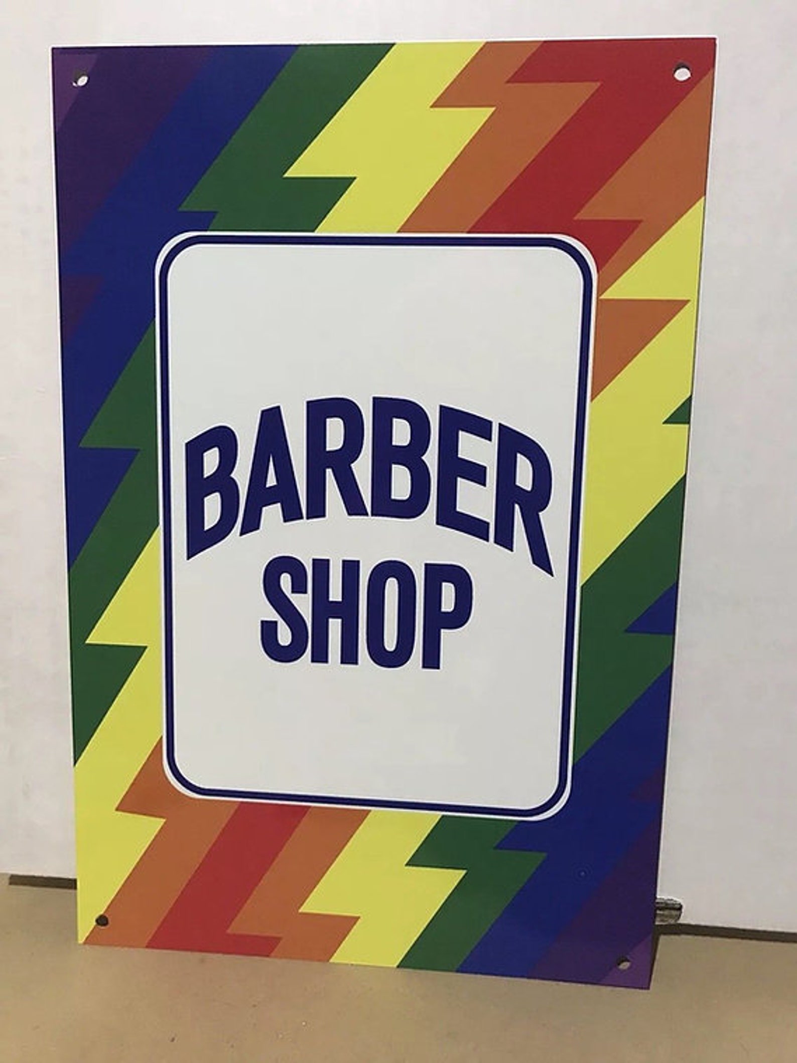 Barber Shop Rainbow Vintage Style Sign - Etsy UK