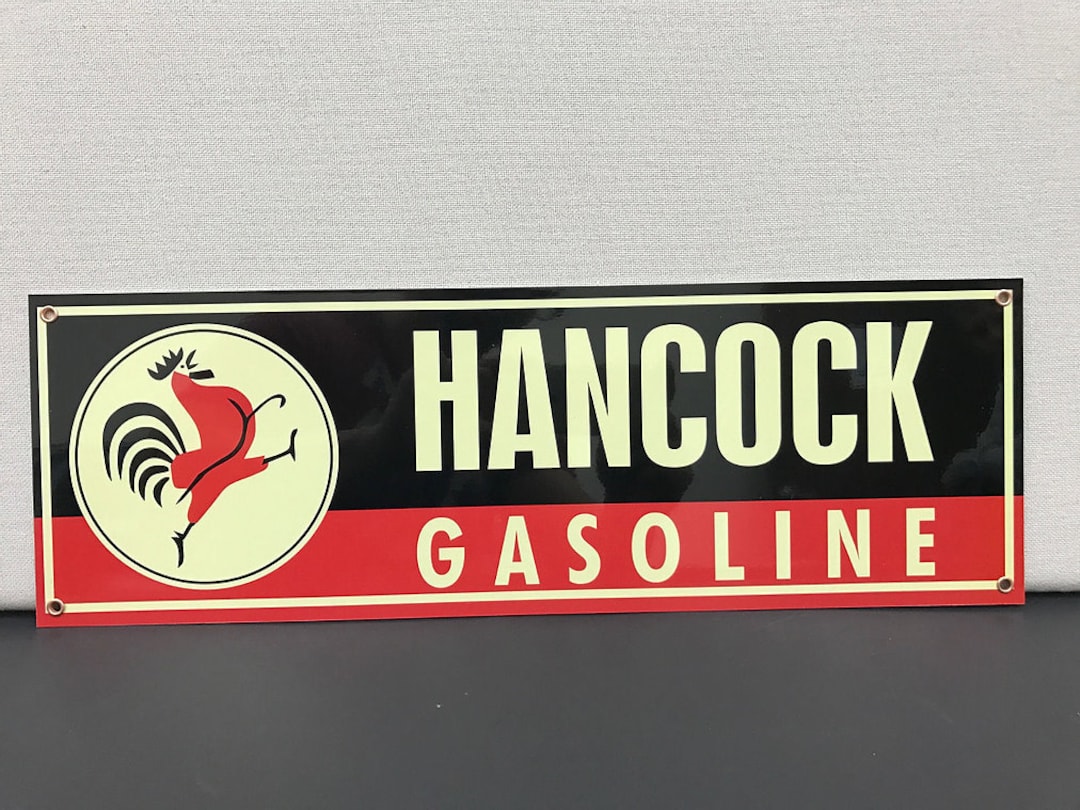 Hancock Gasoline Vintage Style Sign - Etsy