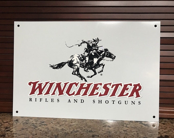 Cast Iron WINCHESTER Sign Plaque! Gun Rifle Advertising Sign! Heavy ...