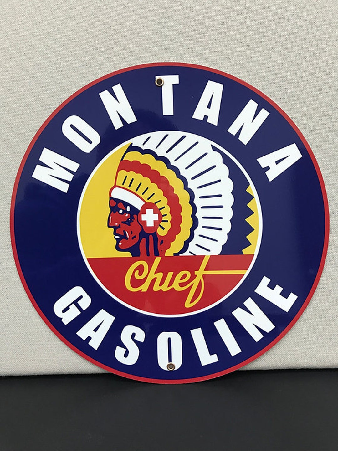 Montana Chief Gasoline Reproduction Sign - Etsy