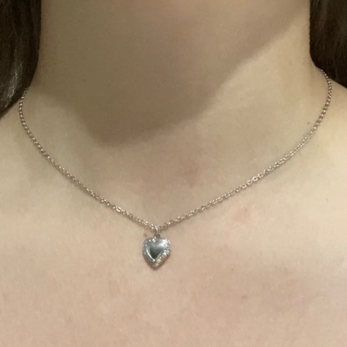 Silver Heart Locket Necklace - Etsy