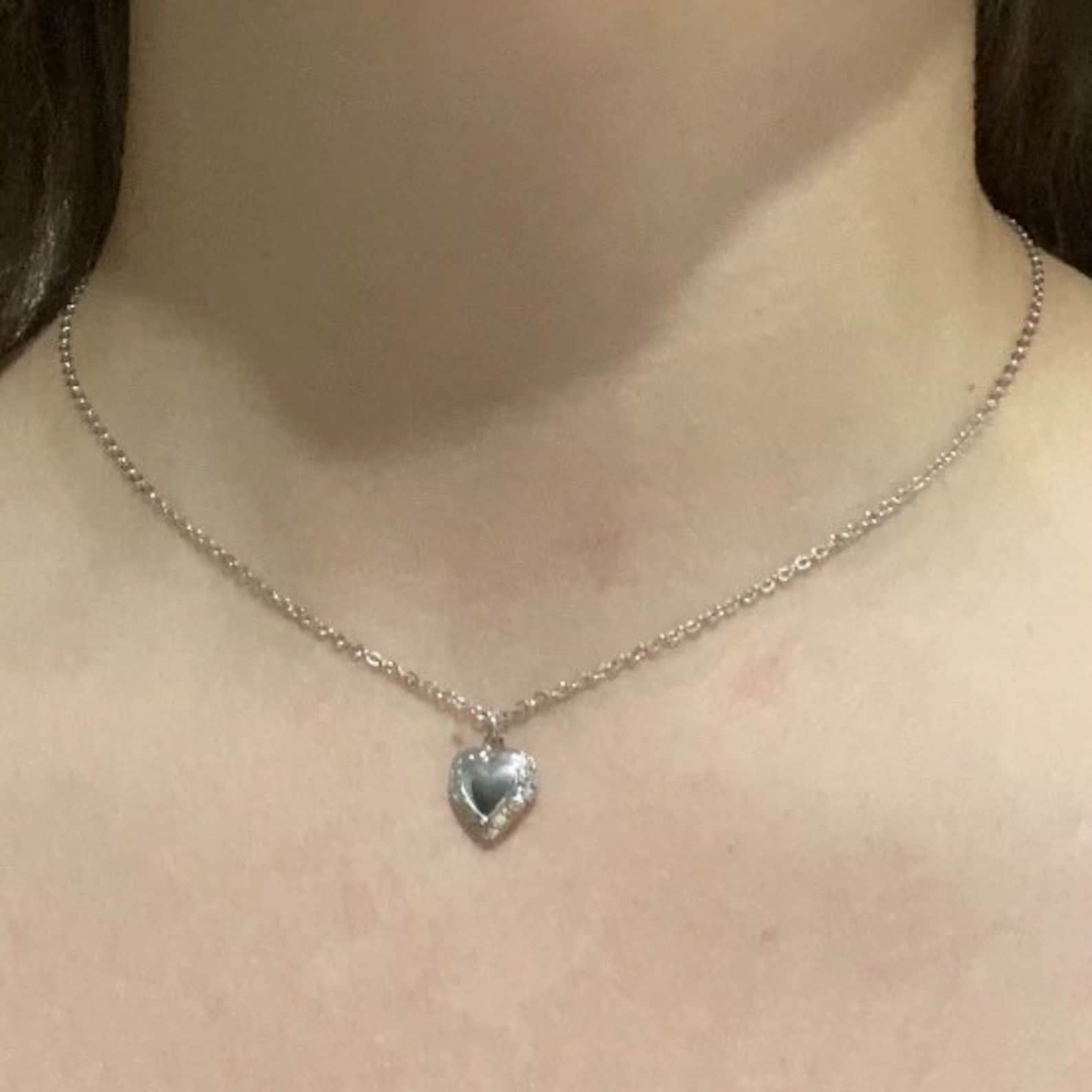 Silver Heart Locket Necklace - Etsy