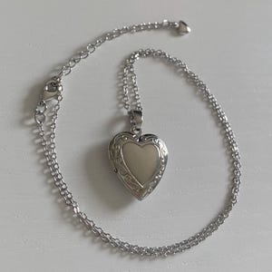 Silver Heart Locket Necklace - Etsy