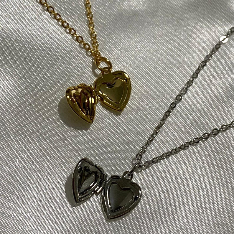 Silver Heart Locket Necklace - Etsy