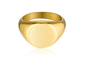 Flat Signet Ring - Etsy