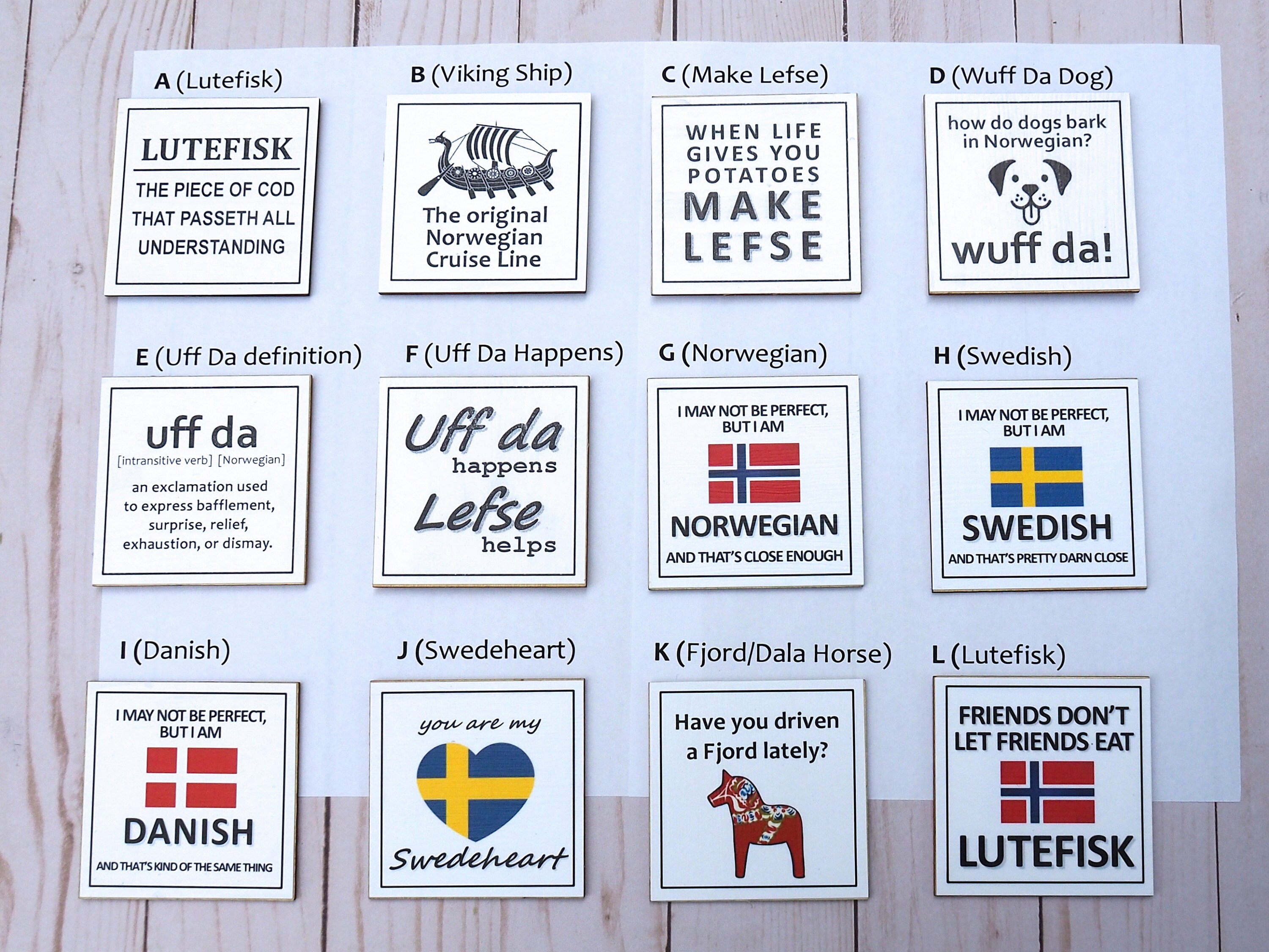 Norwegian Magnet Scandinavian Humor 3 X 3 Wood Magnet | Etsy