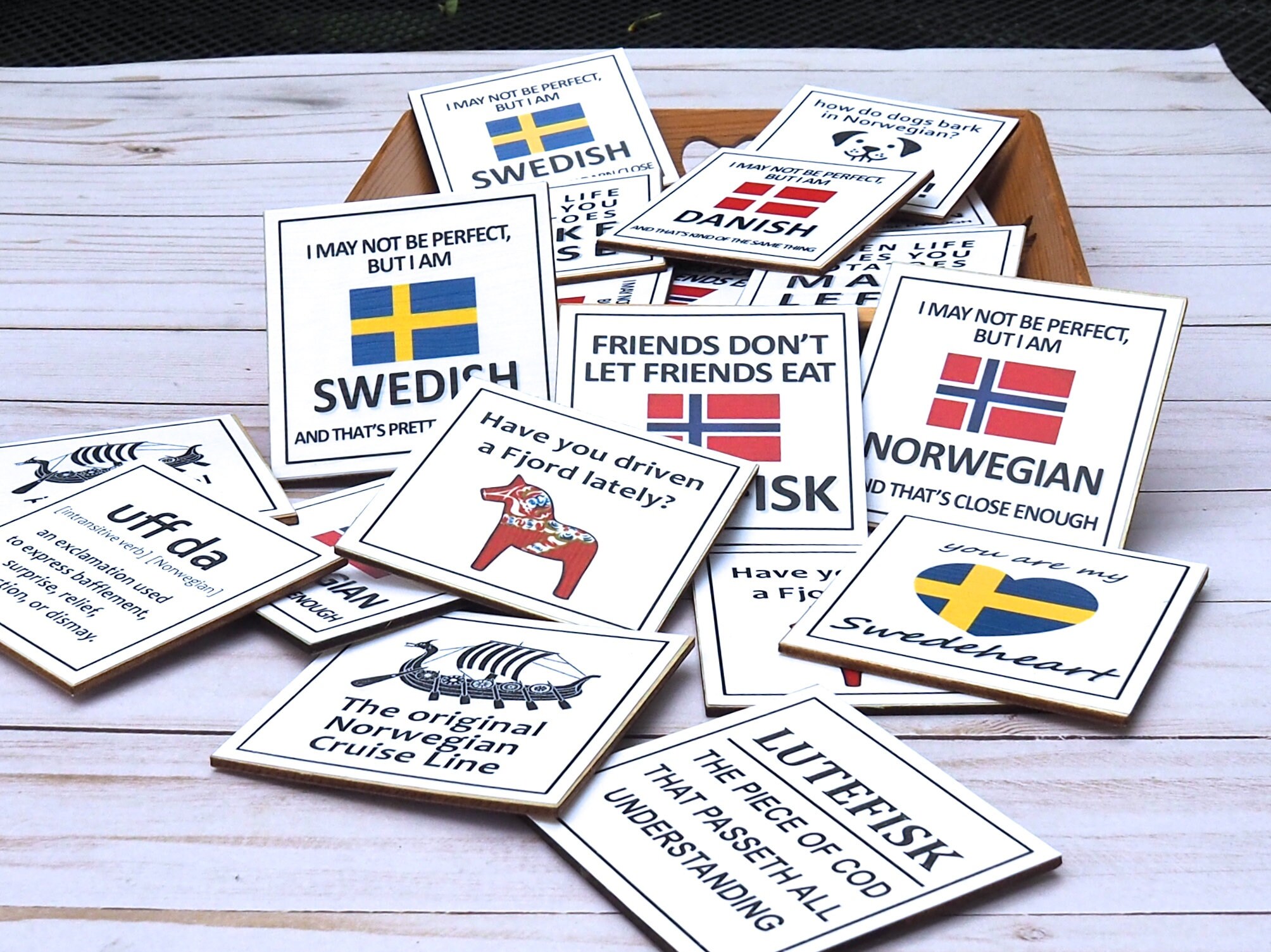 Norwegian Magnet Scandinavian Humor 3 X 3 Wood Magnet | Etsy