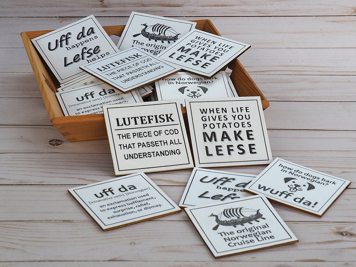 Norwegian Magnet, Scandinavian Humor, 3 X 3 Wood Magnet, Lutefisk and ...