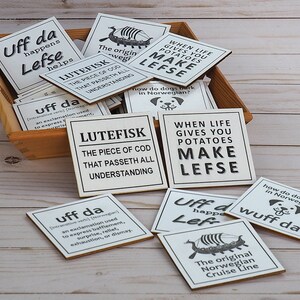 Norwegian Magnet, Scandinavian Humor, 3 X 3 Wood Magnet, Lutefisk and ...