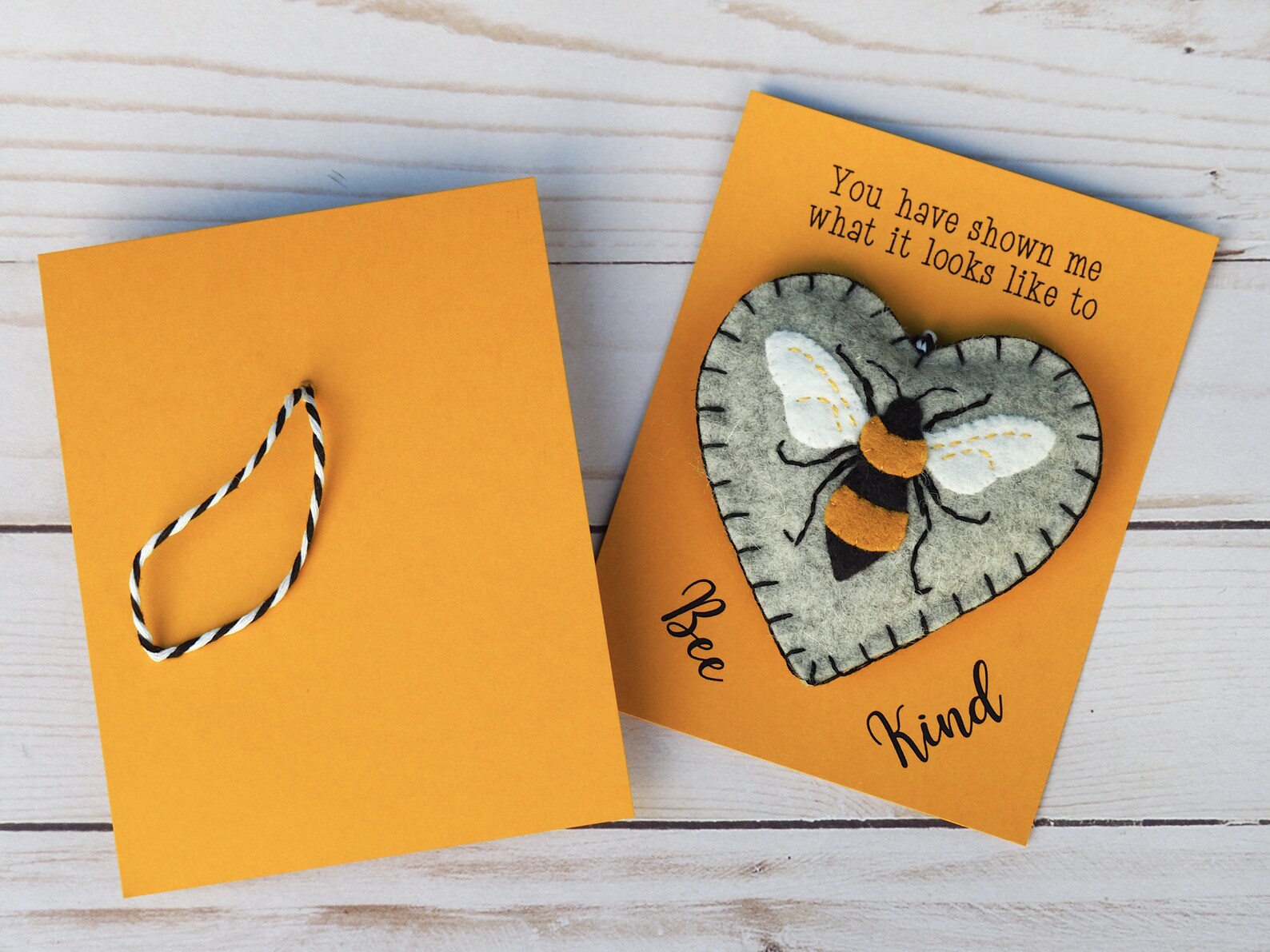 Bee Kind Wool Felt Heart Ornament, Honey Bee Heart, Apiary Ornament ...