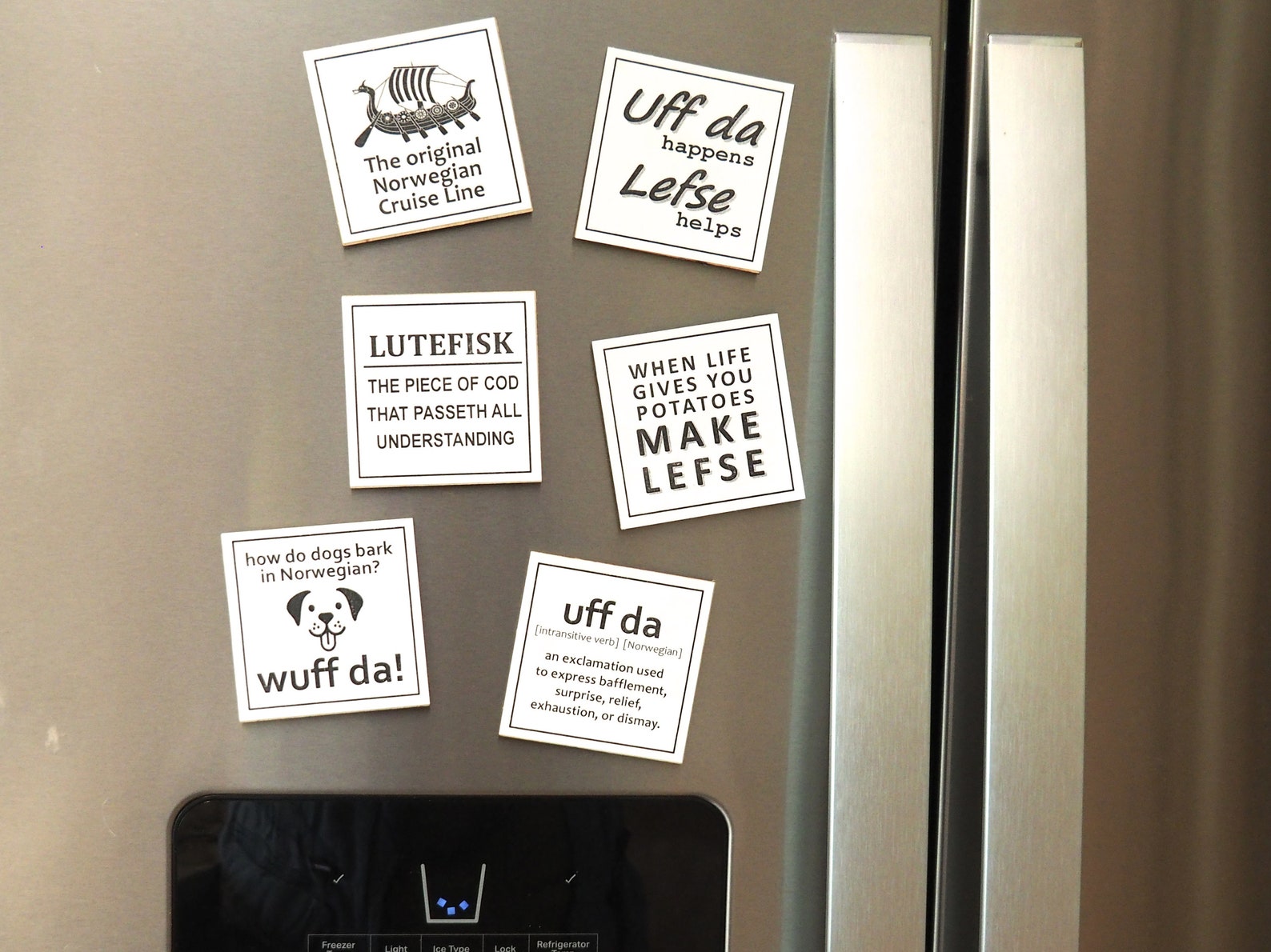 Norwegian Magnet, Scandinavian Humor, 3 X 3 Wood Magnet, Lutefisk and ...