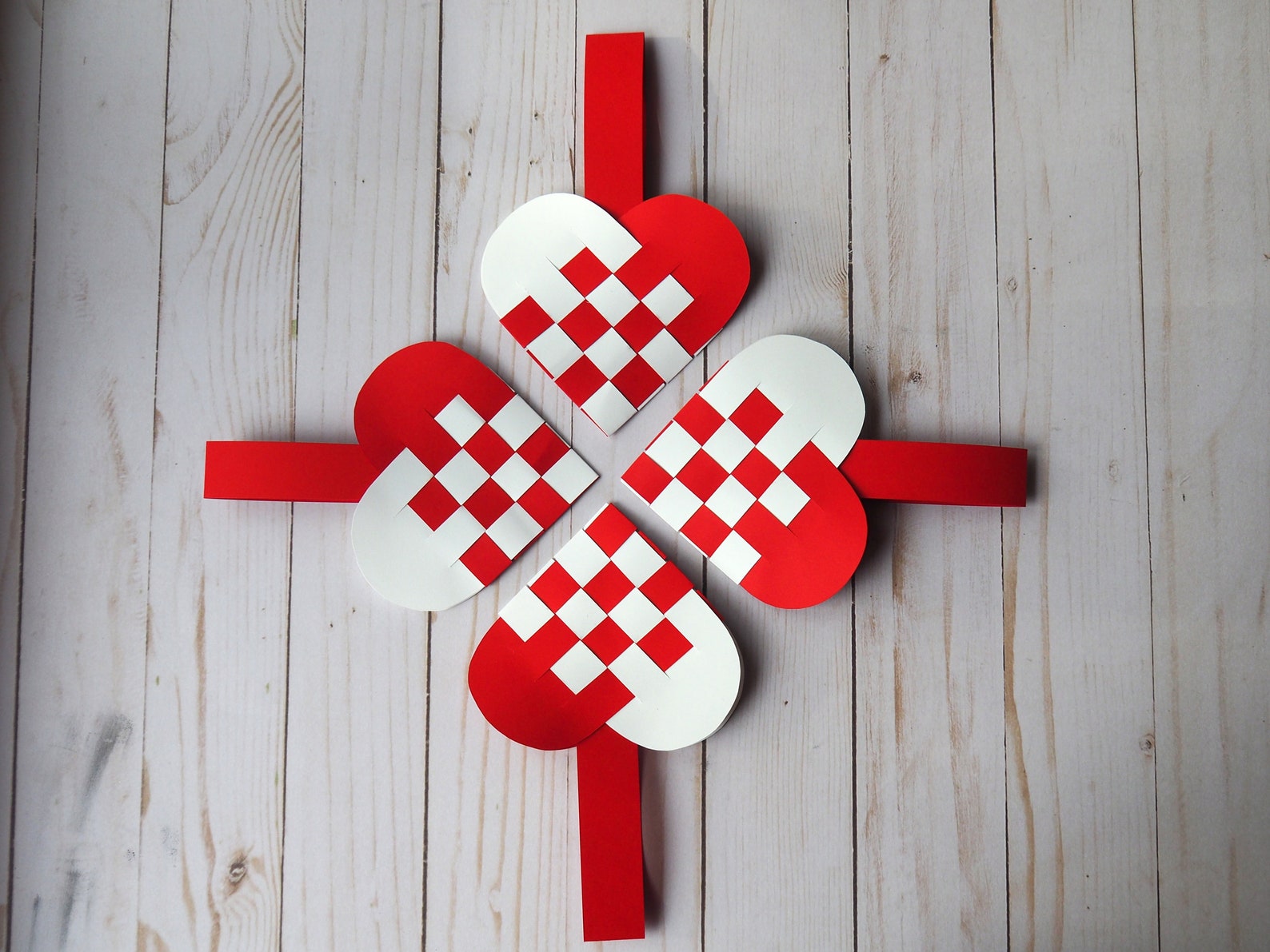 Set of Four Danish Heart Baskets, Valentine Woven Hearts, Julehjerter ...