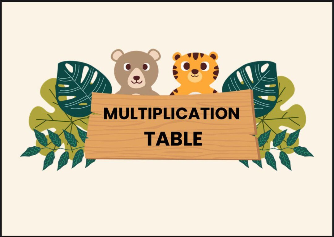 Multiplication Chart for Kids PDF + Fun Stickers | Animal Math Cards ...