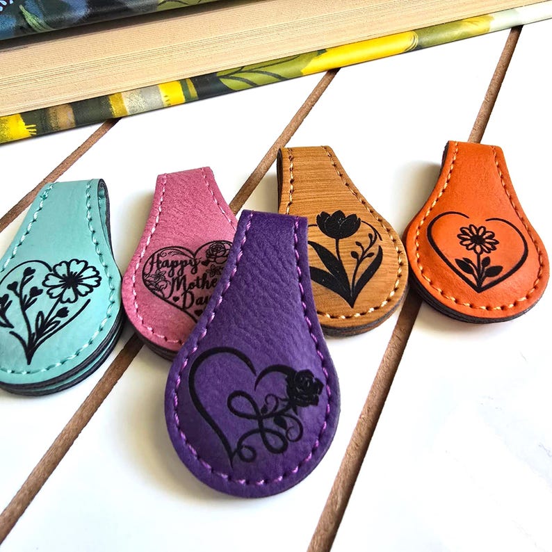 Personalized Leather Magnetic Bookmark: Engraved Reader Gift for Her ...