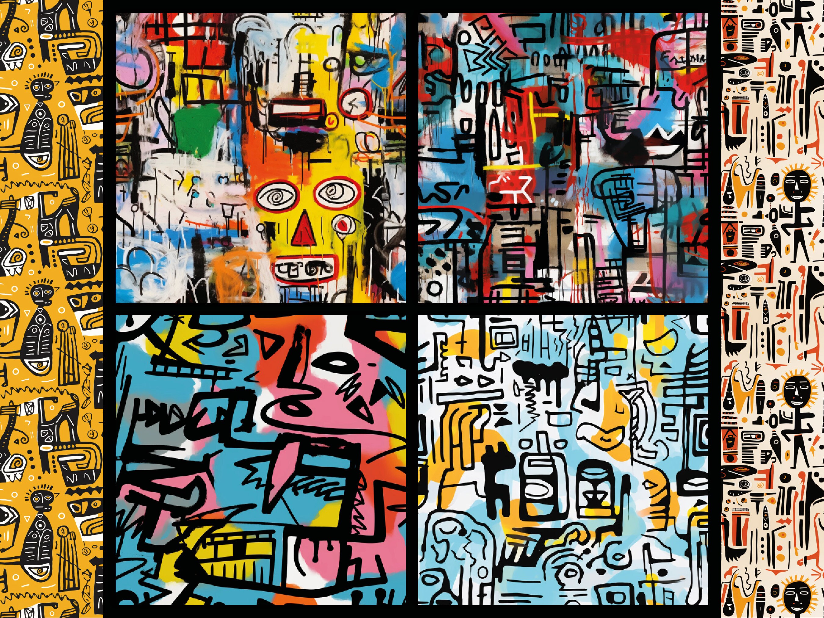 Neo-expressionism Pop Art Digital Paper Graffiti Seamless Pattern ...