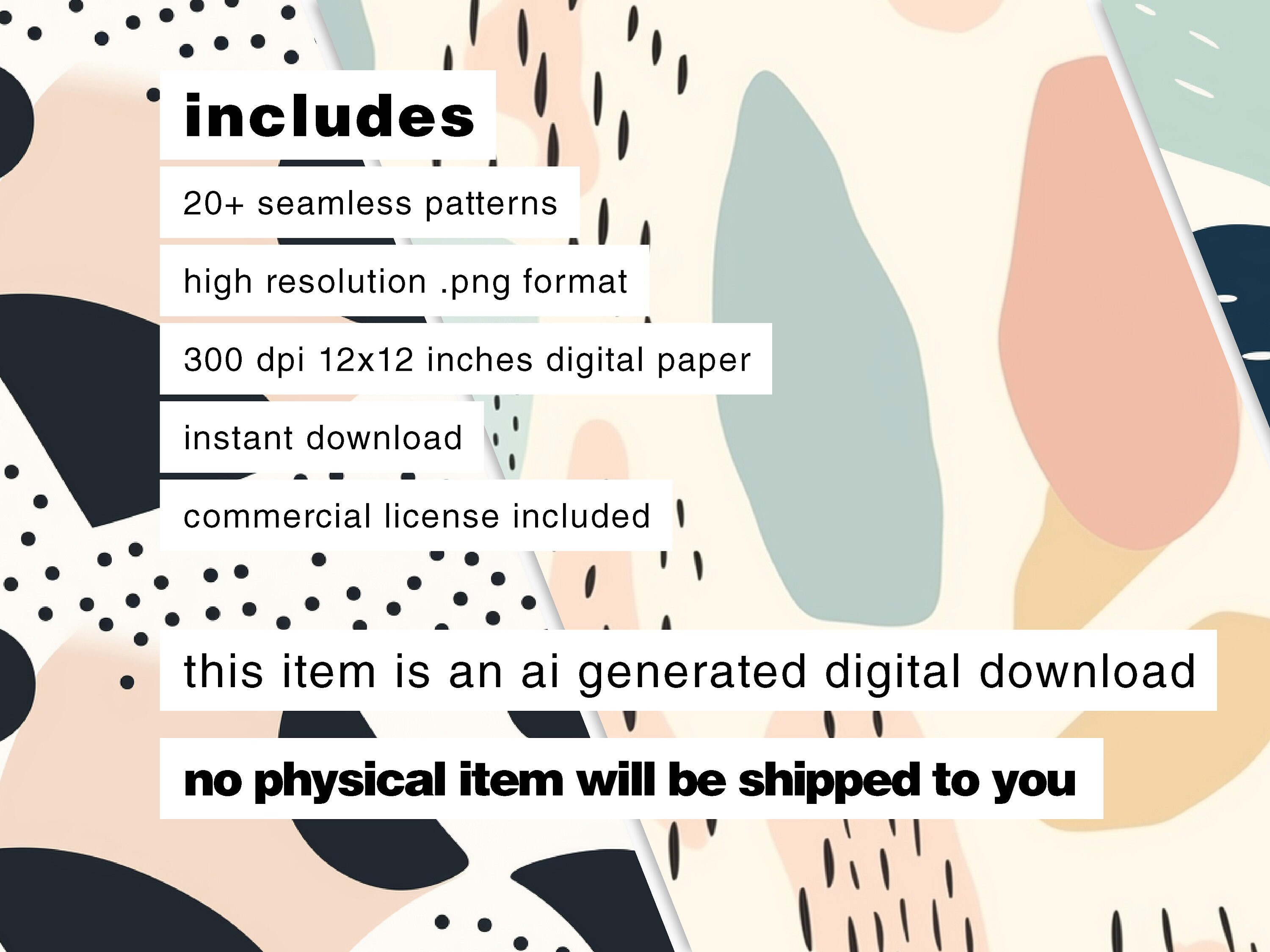 Trendy Boho Minimal Digital Paper Minimalistic Seamless Patterns Trendy ...