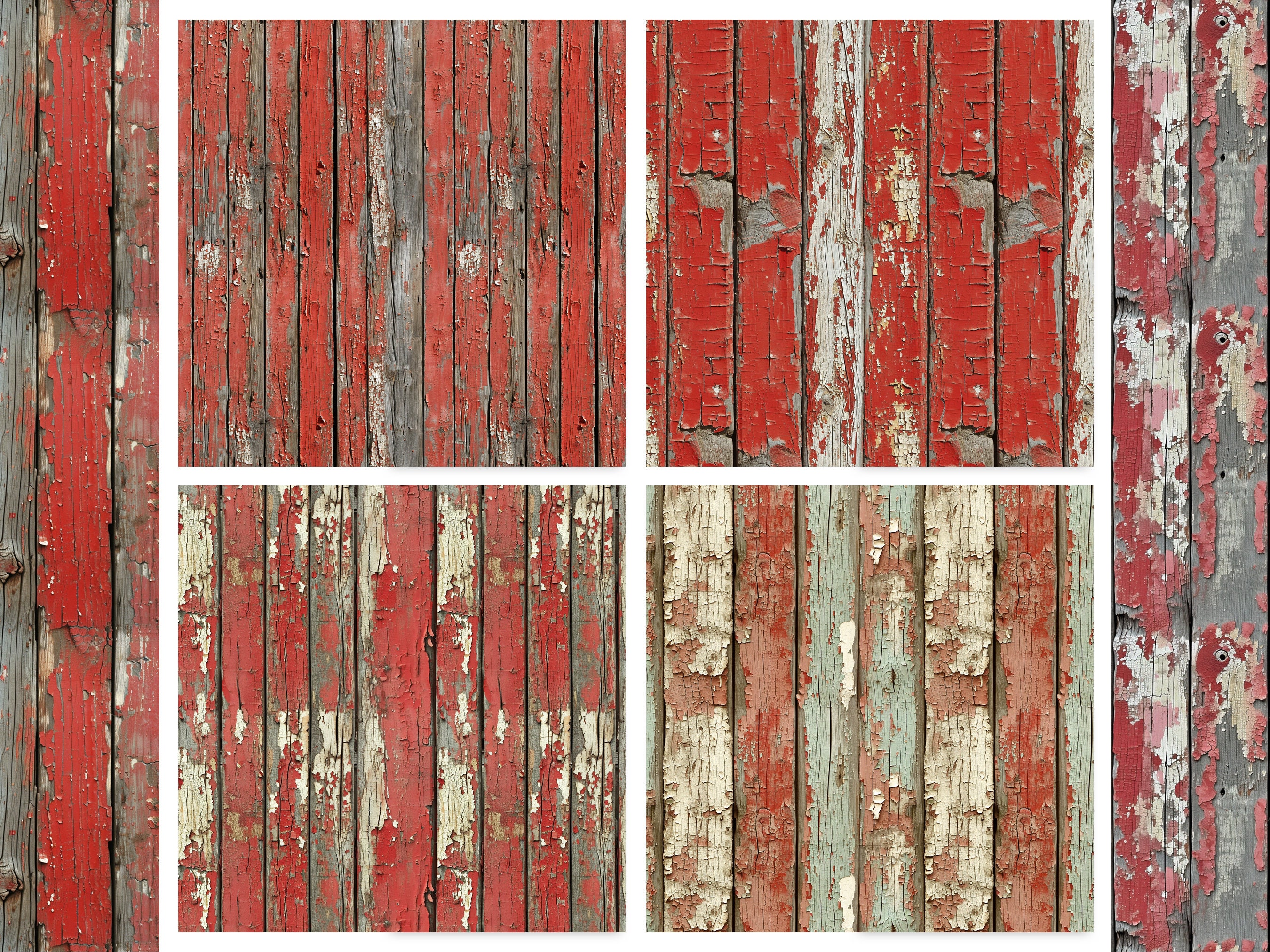 Red Aged Barnwood Background Seamless Pattern Rustic Weathered Wood ...