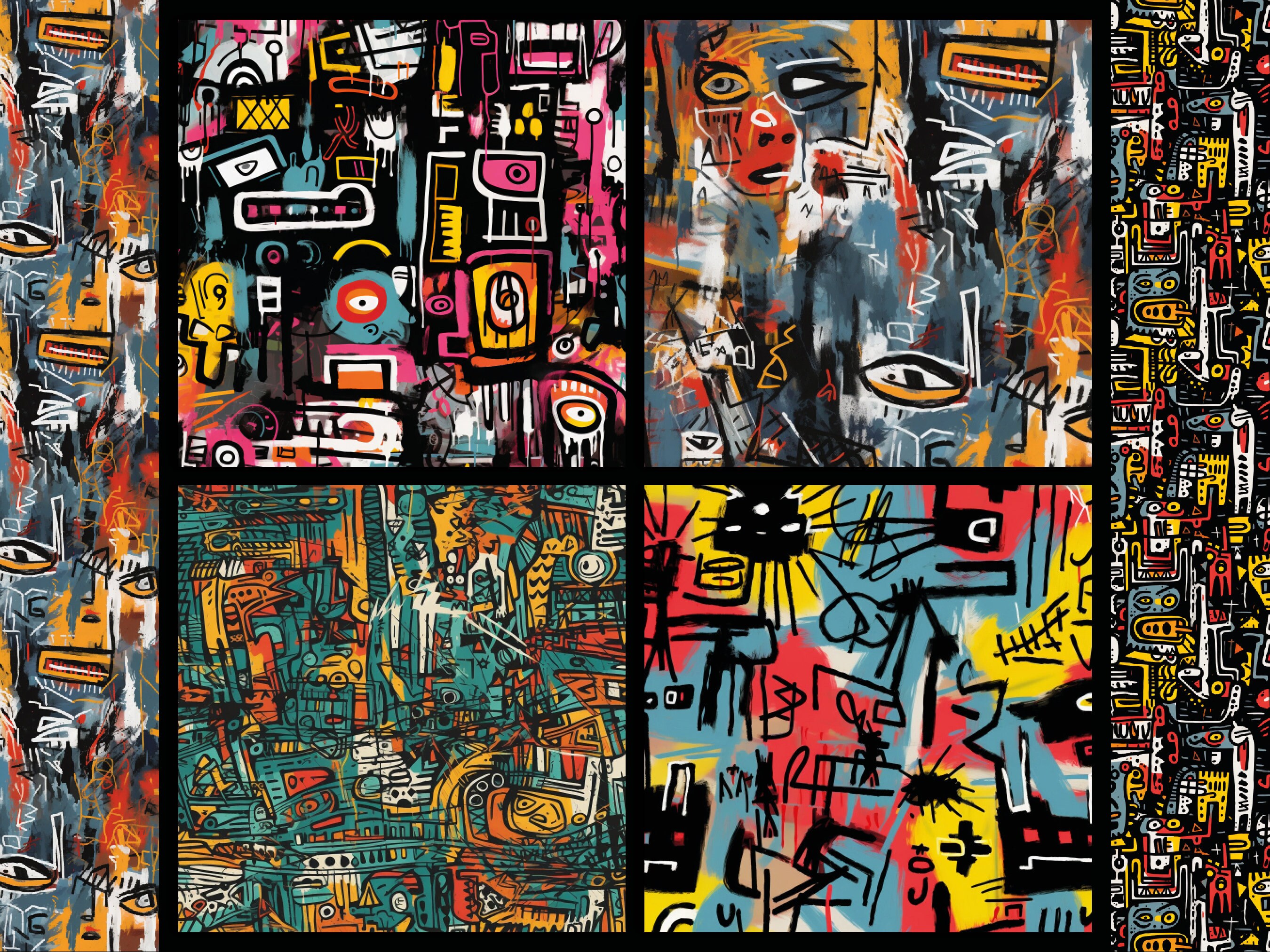 Neo-expressionism Pop Art Digital Paper Graffiti Seamless Pattern ...