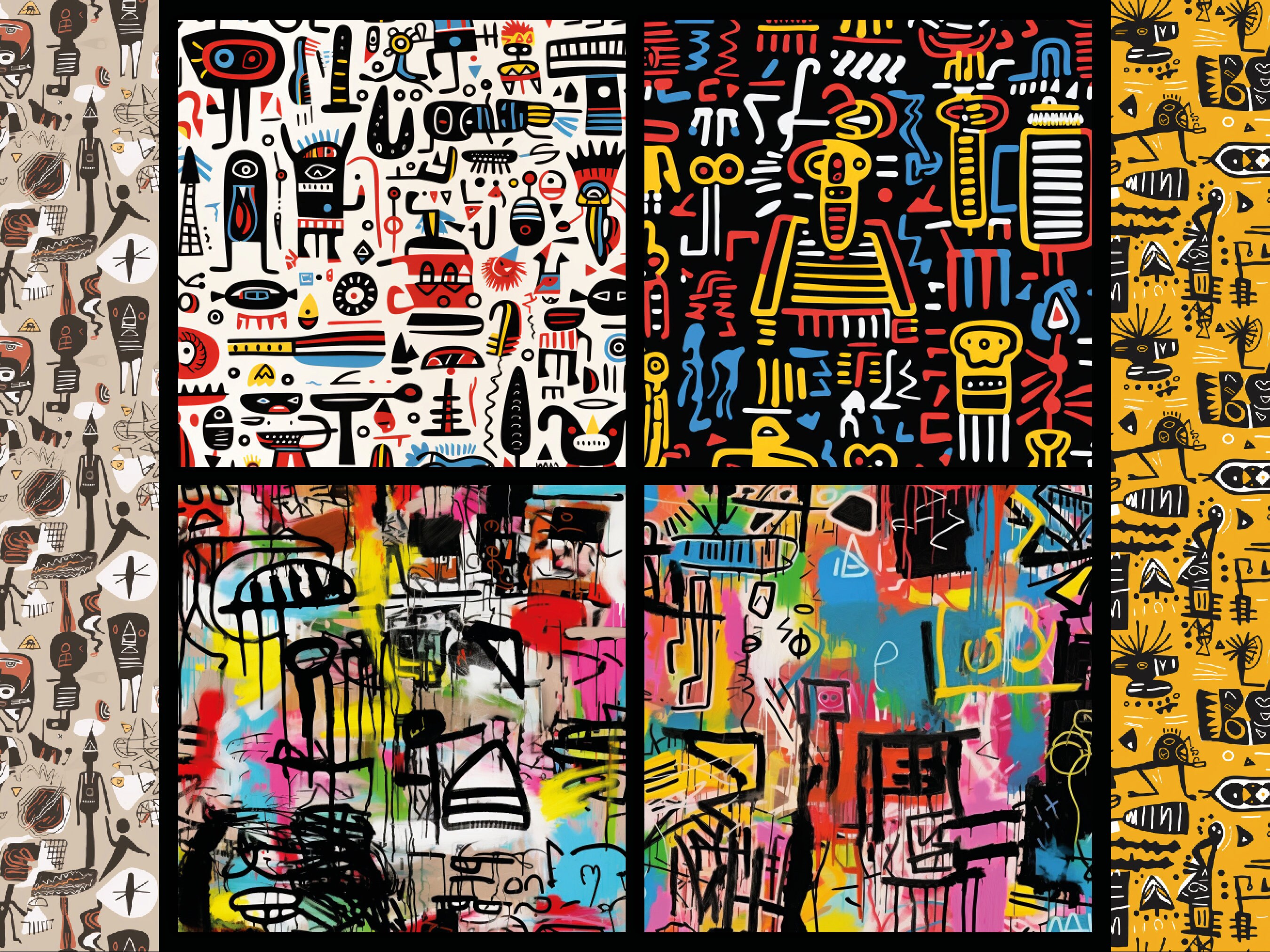 Neo-expressionism Pop Art Digital Paper Graffiti Seamless Pattern ...