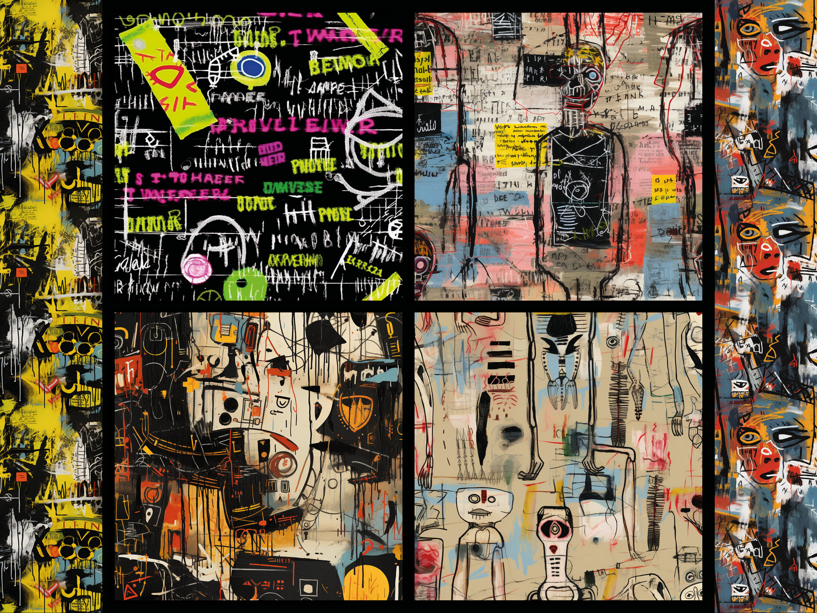 Neo-expressionism Pop Art Digital Paper Graffiti Seamless Pattern ...