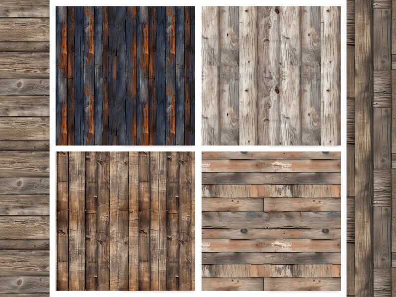 Barnwood Background Seamless Pattern Rustic Weathered Wood Planks ...