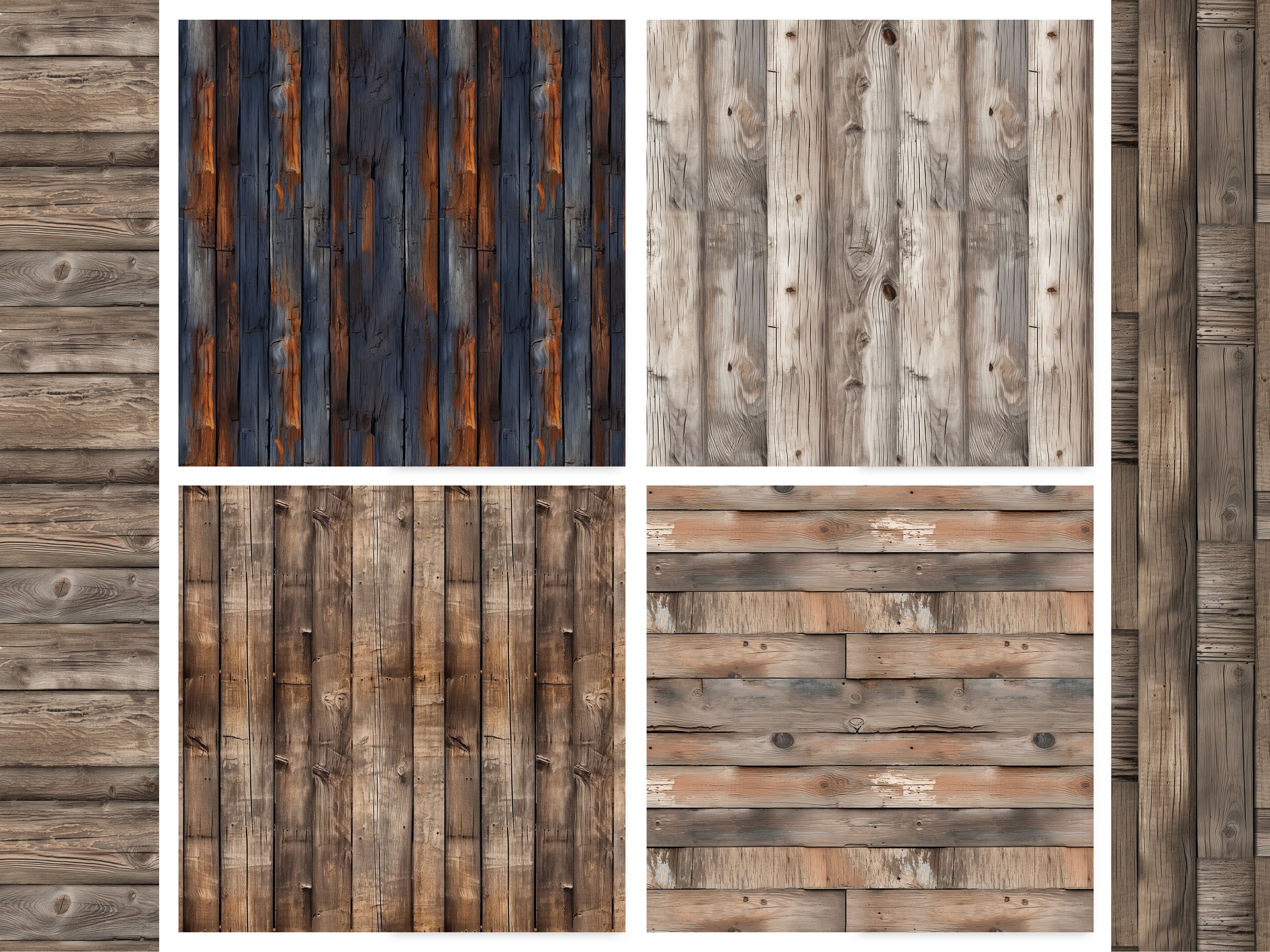 Barnwood Background Seamless Pattern Rustic Weathered Wood Planks ...