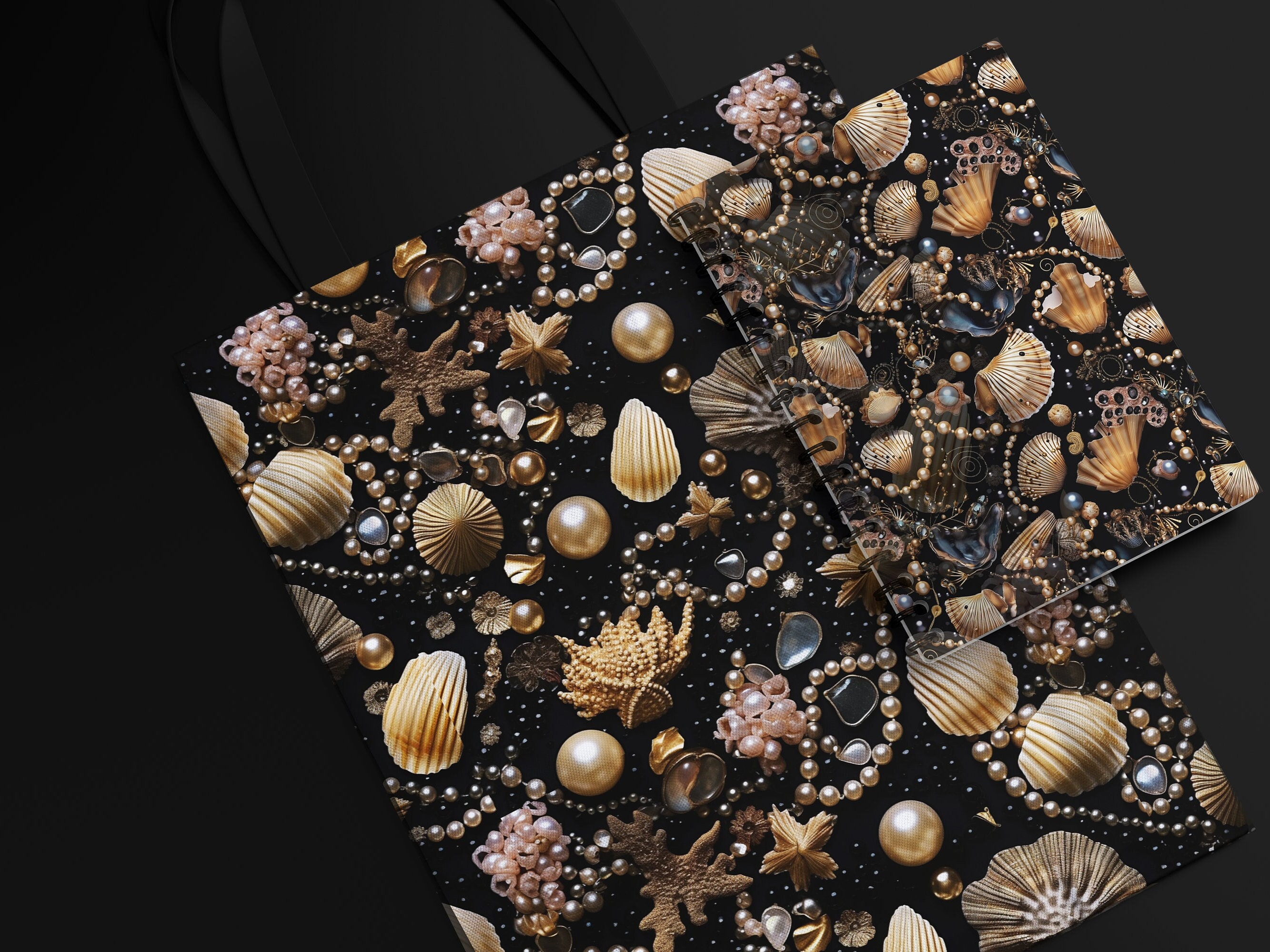 Luxury Shells and Pearls Digital Paper Luxurious Seamless Patterns ...