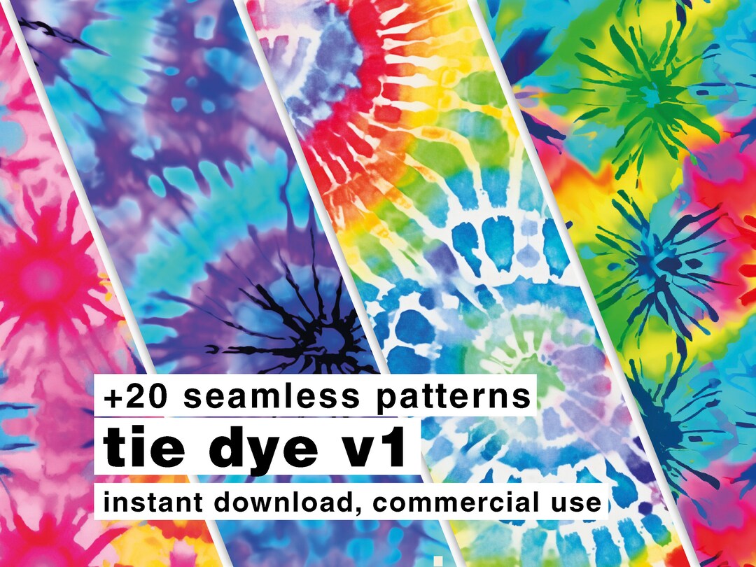Rainbow Tie Dye Digital Paper Abstract Colorful Seamless Pattern Hippie ...