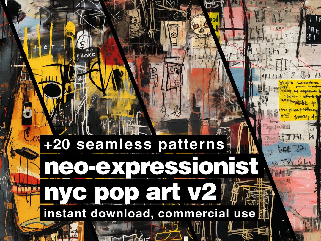 Neo-expressionism Pop Art Digital Paper Graffiti Seamless Pattern ...