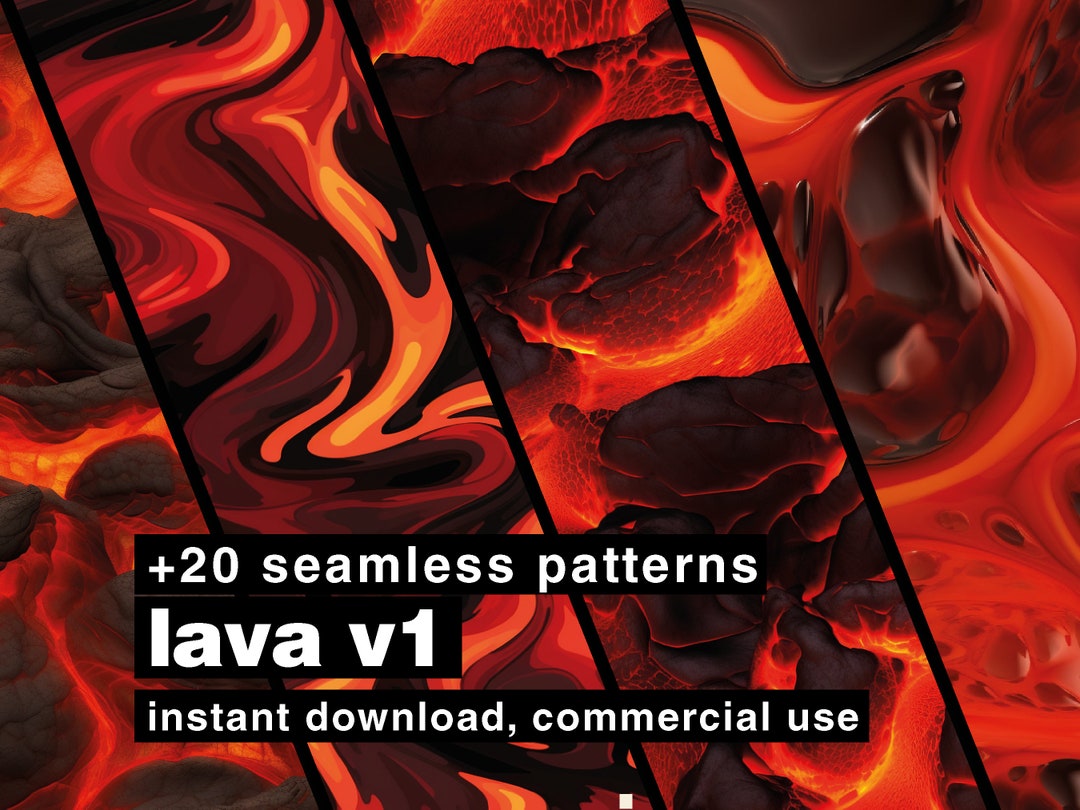 Lava Digital Paper Seamless Pattern Volcano Background Lava Flow ...