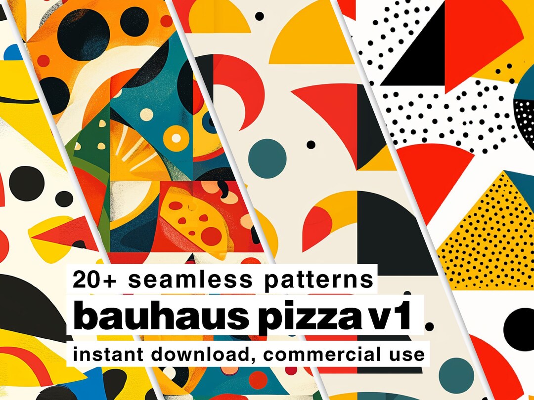 Bauhaus Digital Paper Bauhaus Downloadable Print Bauhaus Pizza Art ...