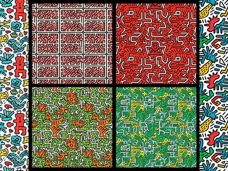 Graffiti Pop Art Digital Paper Nyc Street Art Patterns 1990s American ...