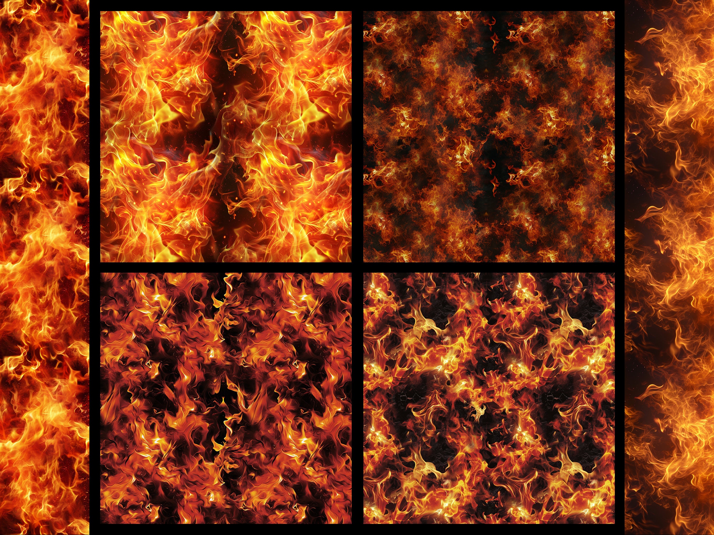 Fire Junk Journal Fire Background Blazing Flames Png Fire Seamless ...