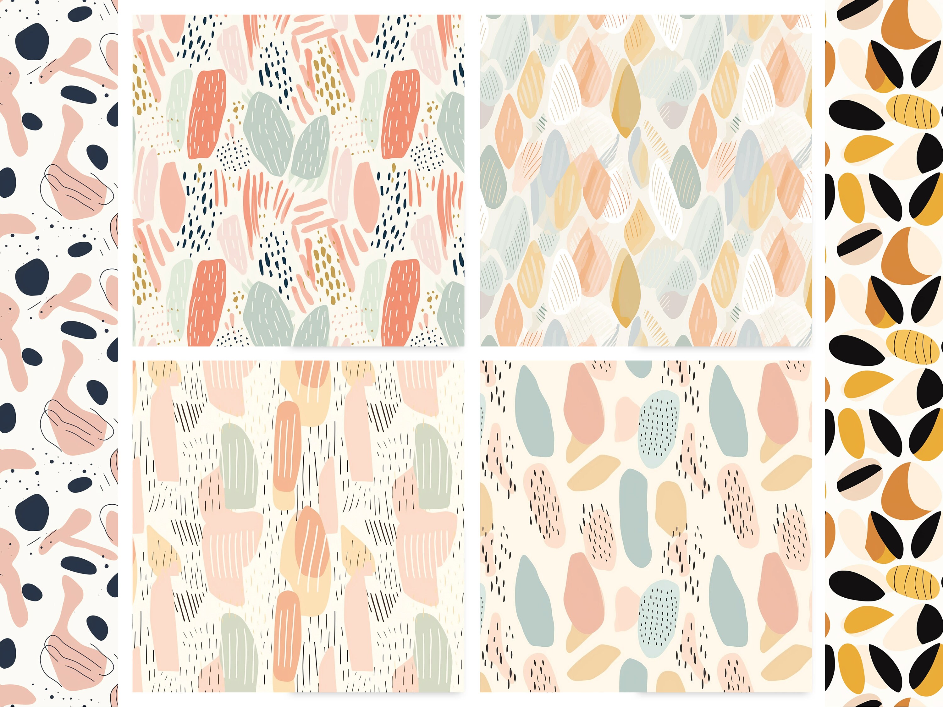 Trendy Boho Minimal Digital Paper Minimalistic Seamless Patterns Trendy ...