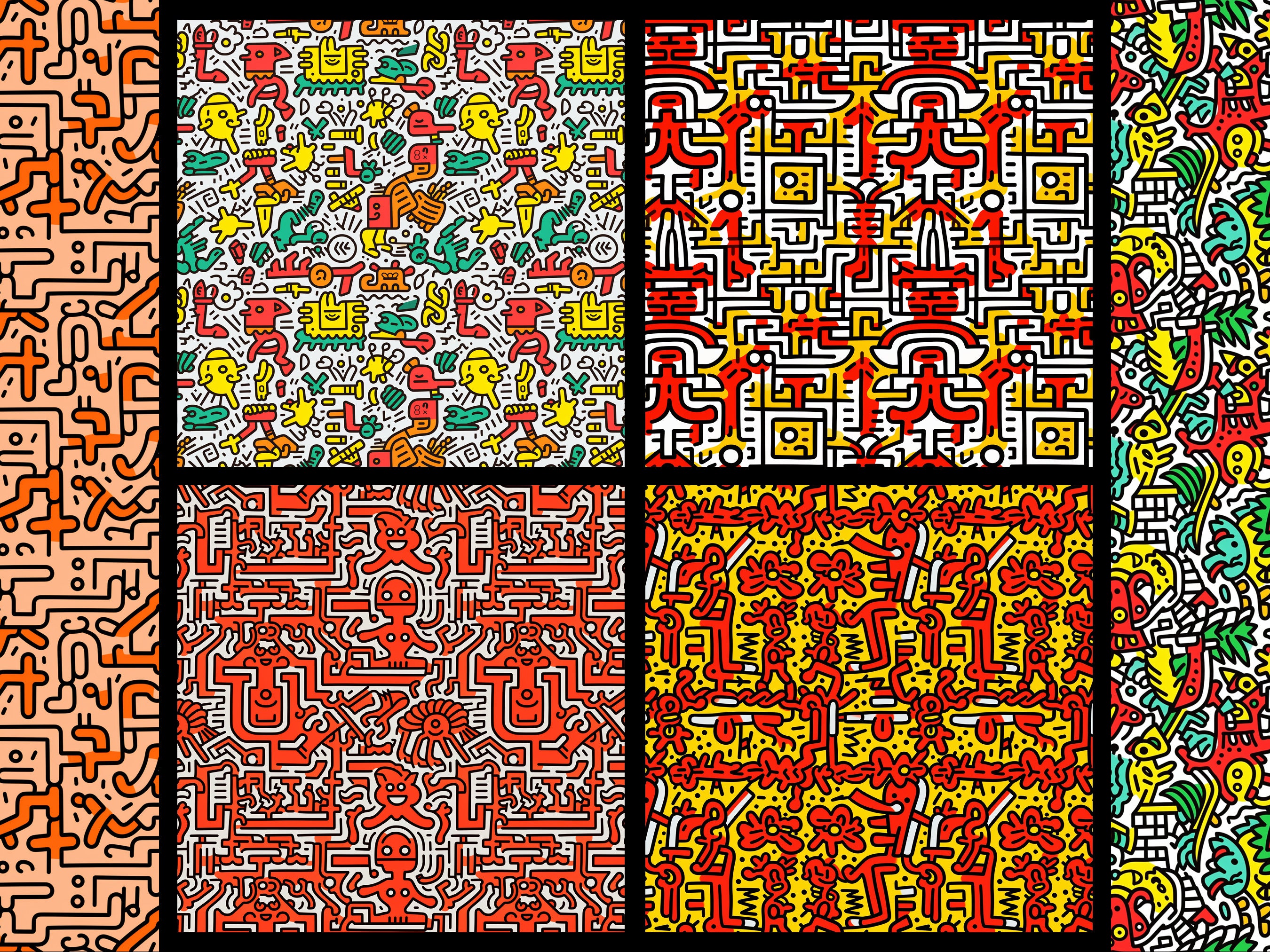 Graffiti Pop Art Digital Paper Nyc Street Art Patterns 1990s American ...