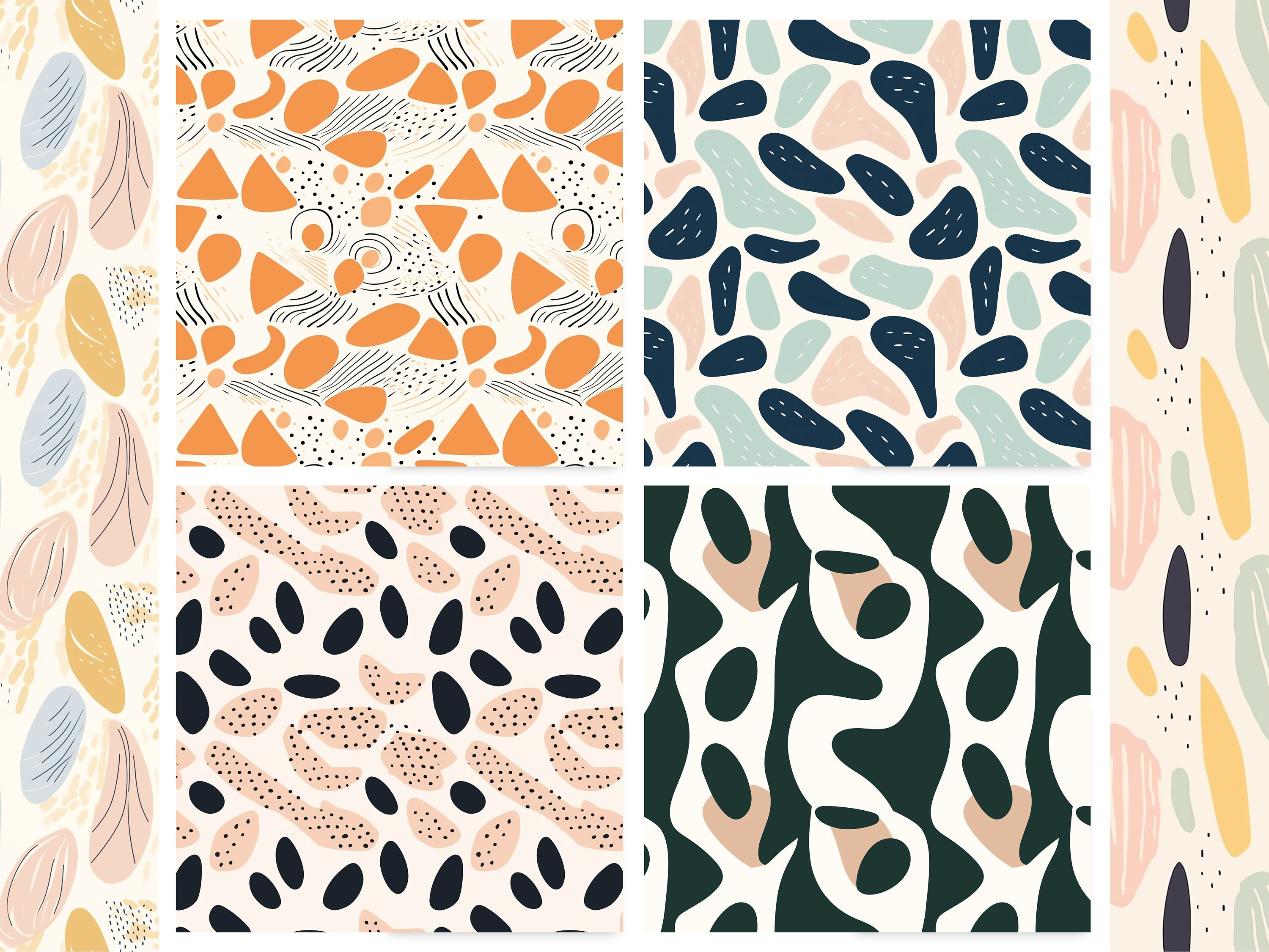 Trendy Boho Minimal Digital Paper Minimalistic Seamless Patterns Trendy ...