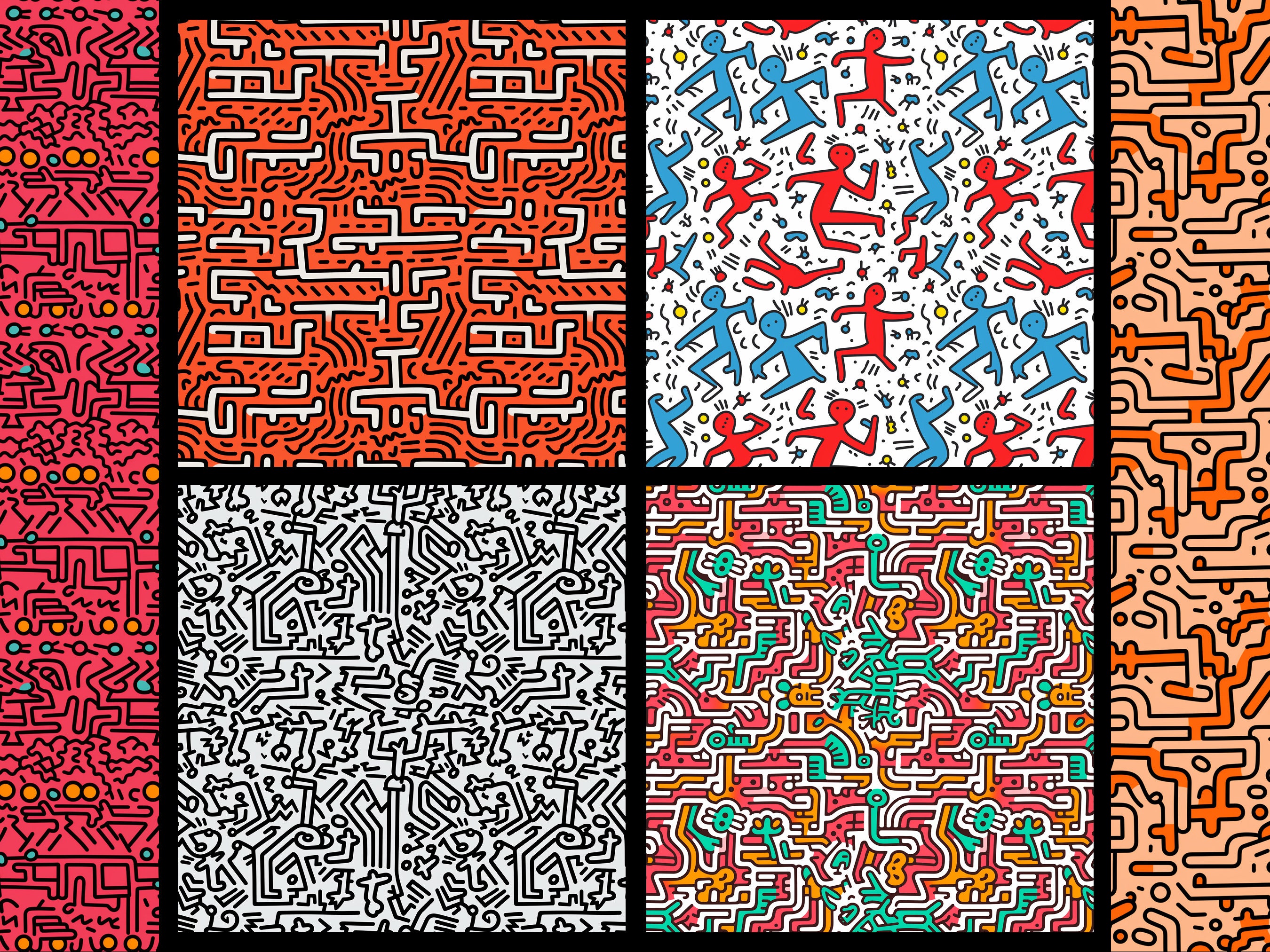 Graffiti Pop Art Digital Paper Nyc Street Art Patterns 1990s American ...