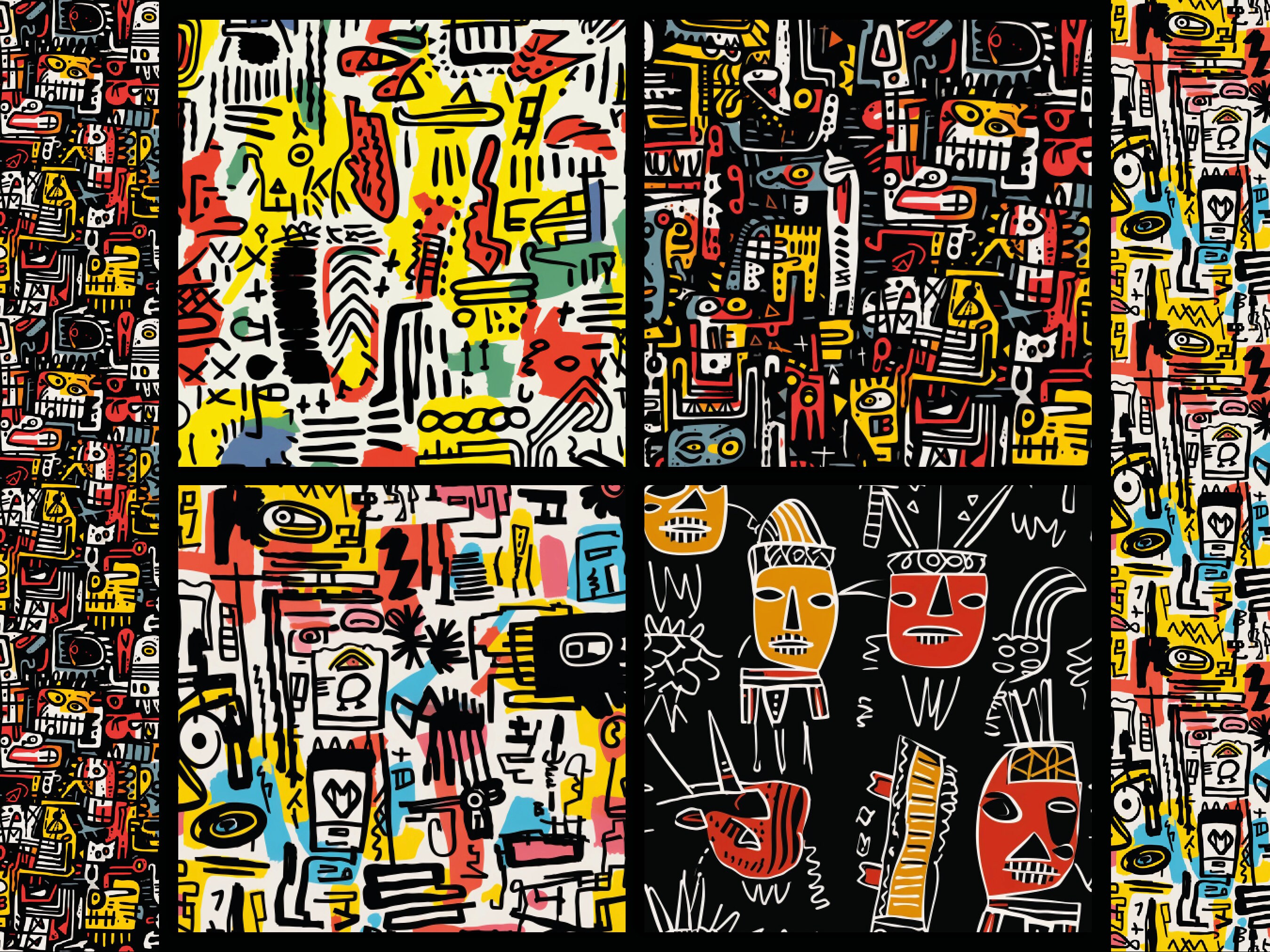 Neo-expressionism Pop Art Digital Paper Graffiti Seamless Pattern ...