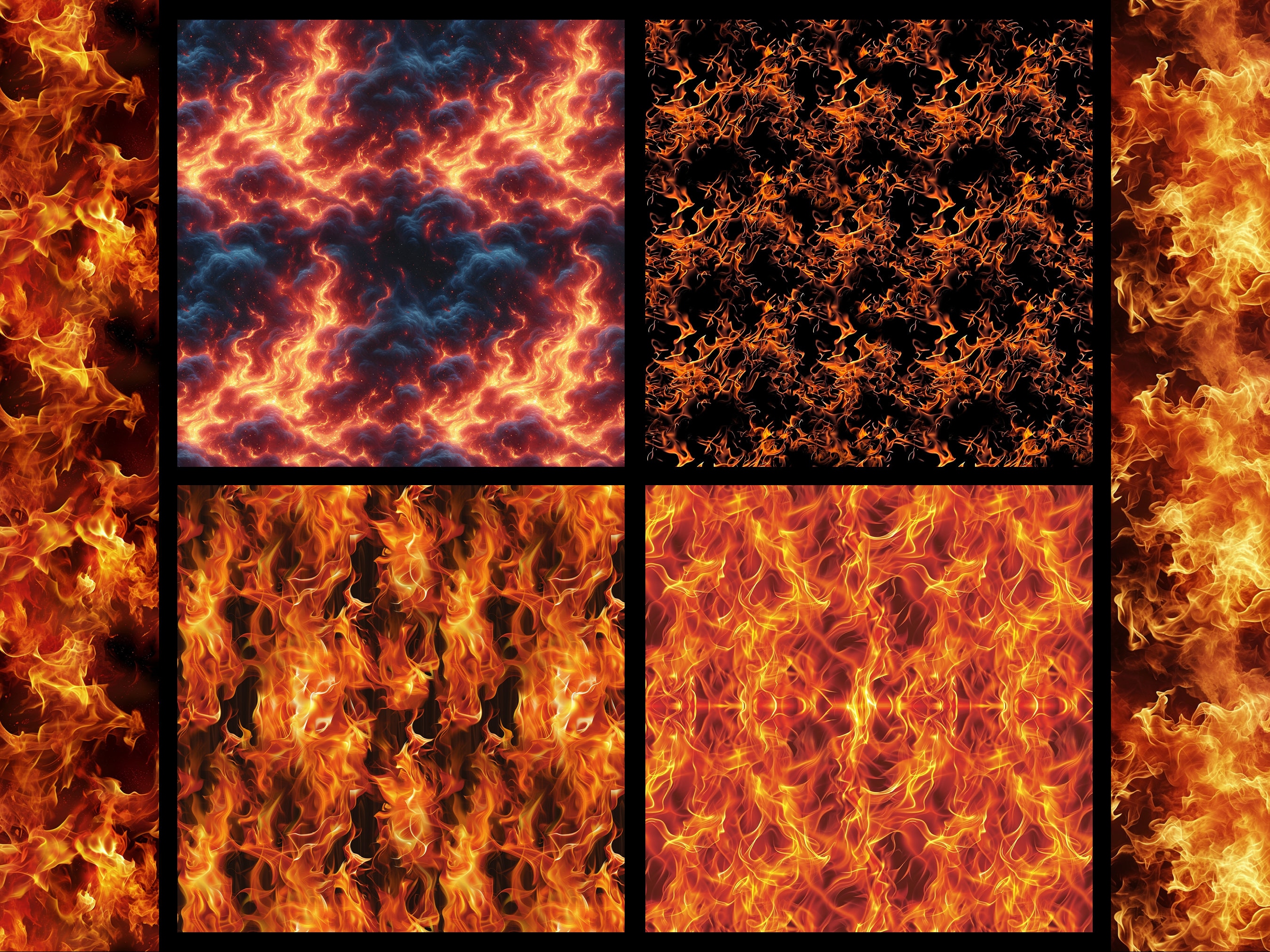Fire Junk Journal Fire Background Blazing Flames Png Fire Seamless ...