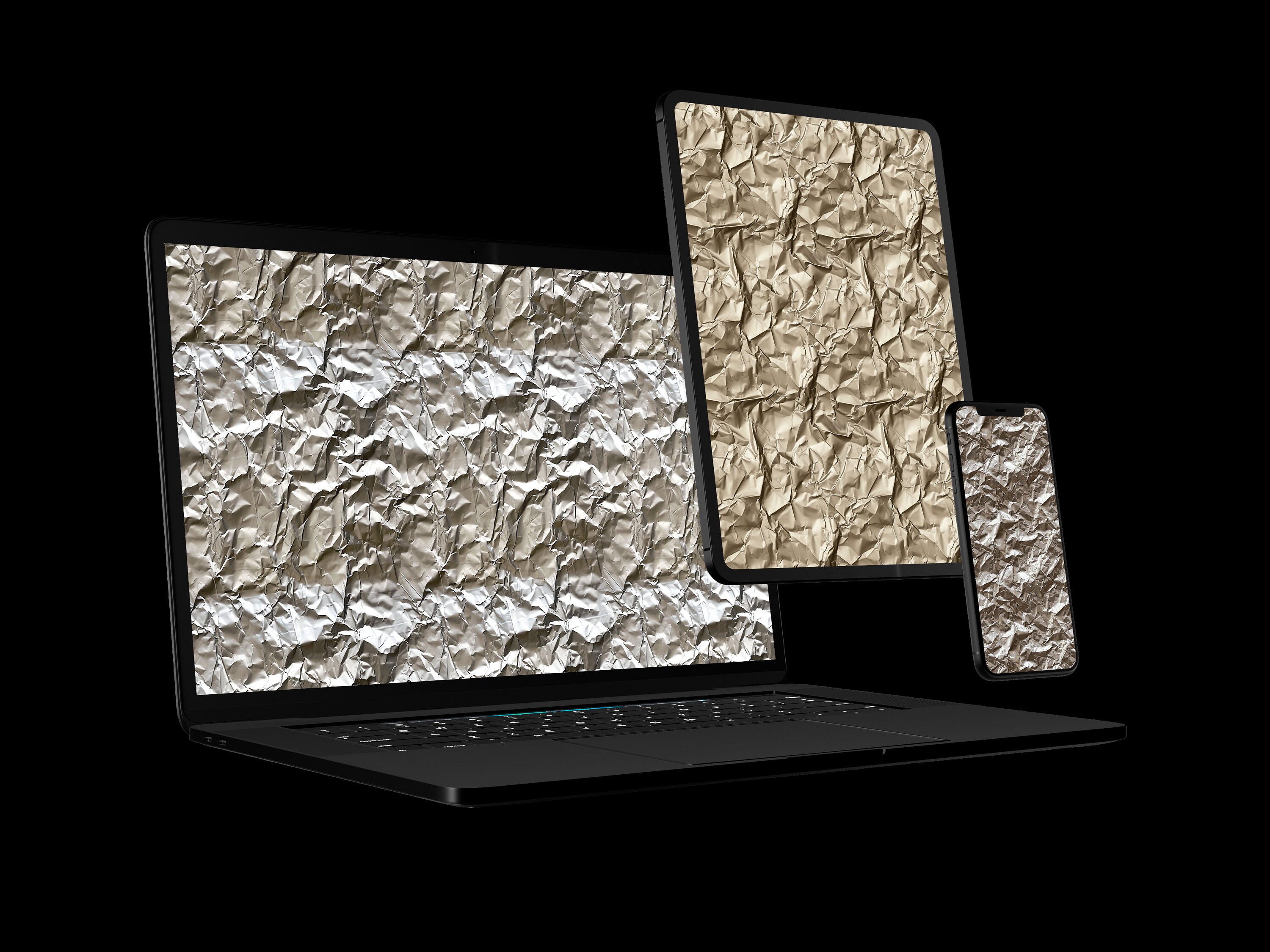 Crumpled Metallic Silver Paper Digital Papers Pack Silvered Surface ...